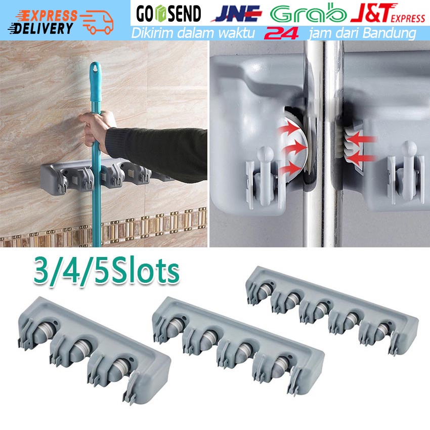 Jual TKIS Gantungan Sapu Dan Kain Pel 5 Slot 6 Gantungan- Magic Holder ...