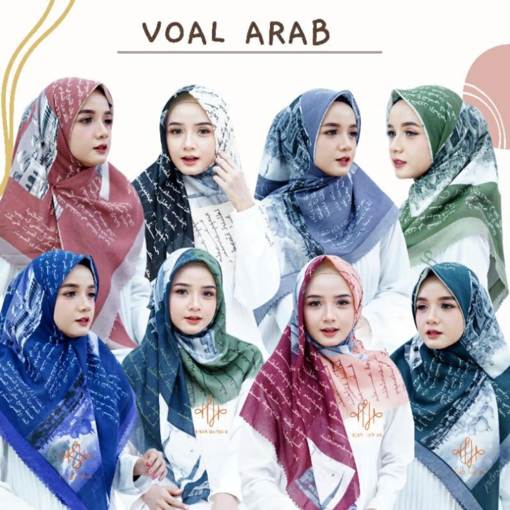 Jual KERUDUNG JILBAB HIJAB SEGI EMPAT 4 VOAL MOTIF ARABIC ARABIAN ...