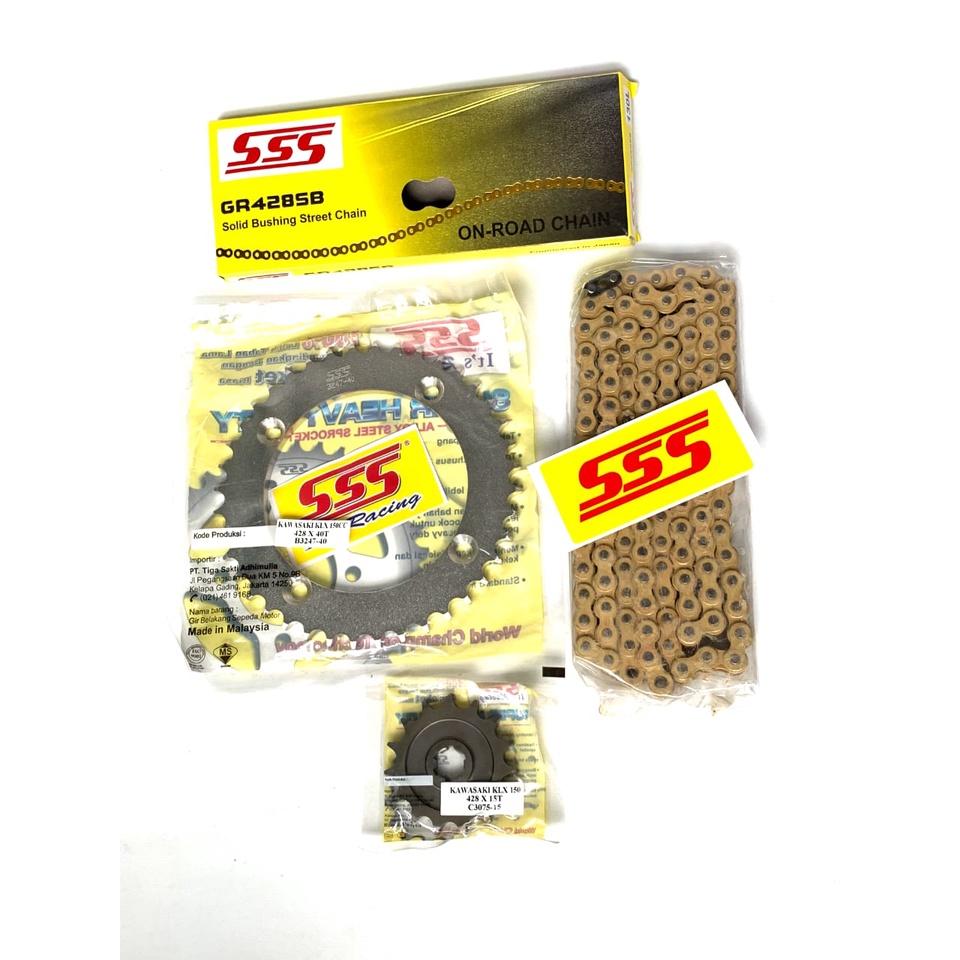 Jual GEAR SET RANTAI GOLD 415 / 428 Kawasaki KLX 150 KLX150 D-tracker SSS TK RK RACING TDR RIDE ...