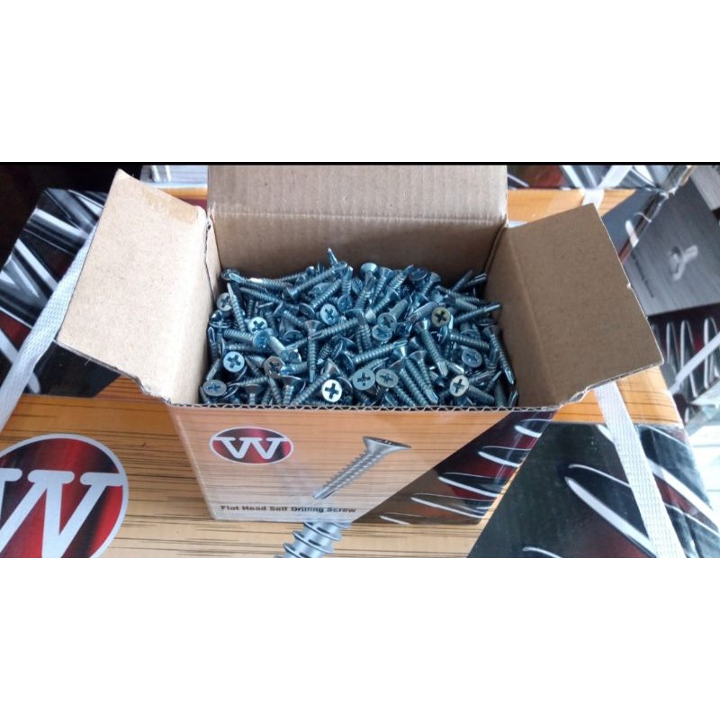 Jual Baut Flathead W ukuran 8x25, isi 800pc, panjang 2,5 cm, skrup lisplang. | Shopee Indonesia