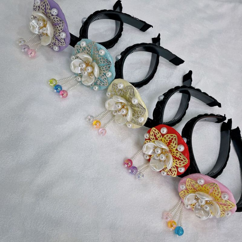 Jual Bando hanbok kepang rambut hitam palsu (preorder) bando anak ...