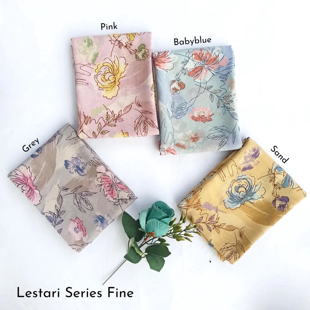 Jual Hijab Segiempat Jilbab Motif Bunga Khimar Poton Kerudung Daily ...