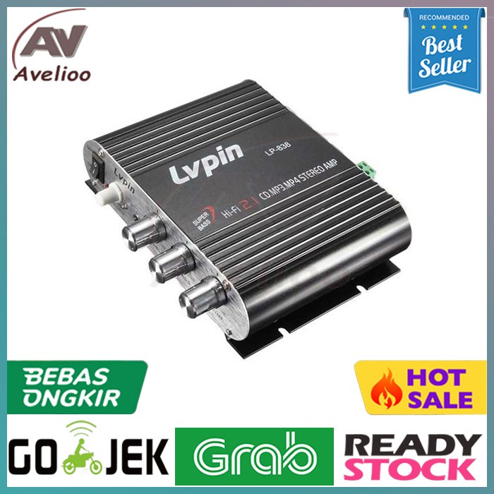 Jual Ampli Mini HiFi Stereo Power Amplifier Treble Bass Booster 12V ...