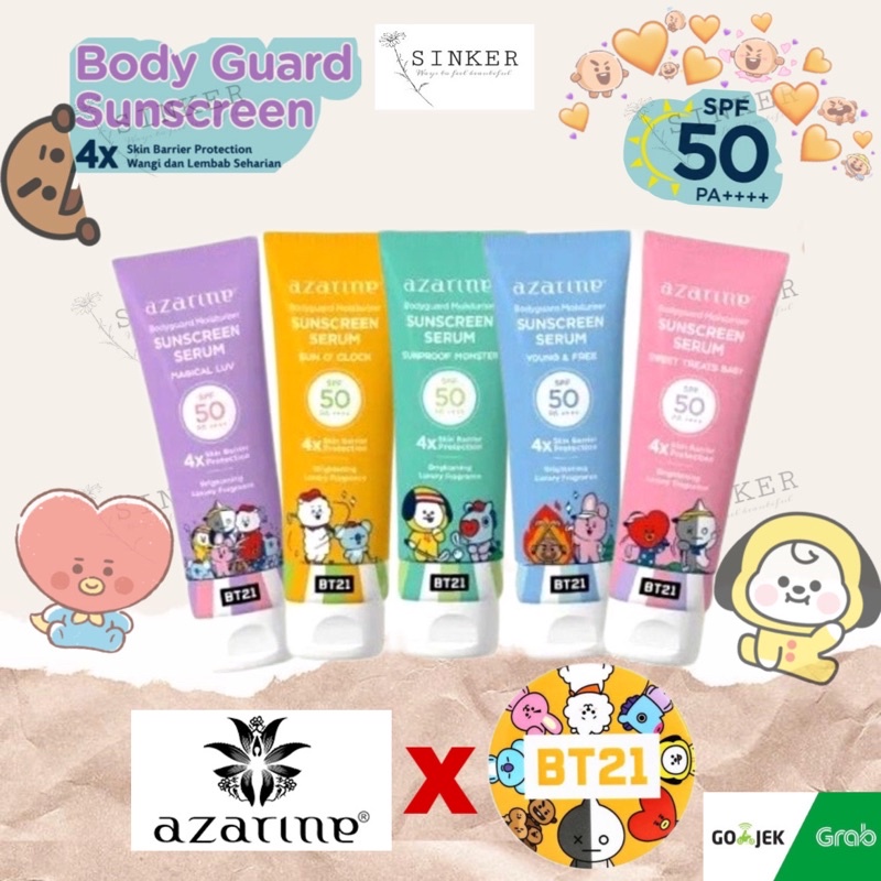 Jual Azarine X BTS BT21 Body Guard Moisturizer Body Sunscreen Serum SPF ...