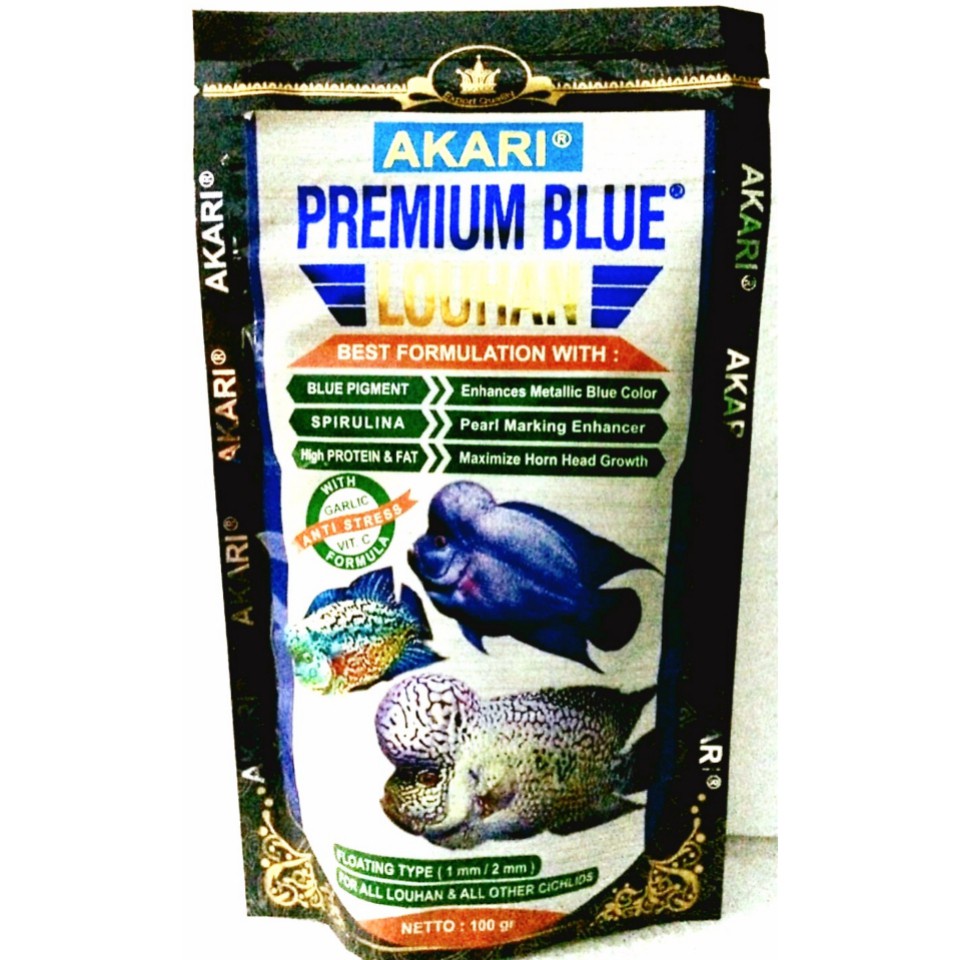 Jual Akari Premium Blue Louhan 100 Gram Pakan Ikan Lohan Louhan 100gr ...