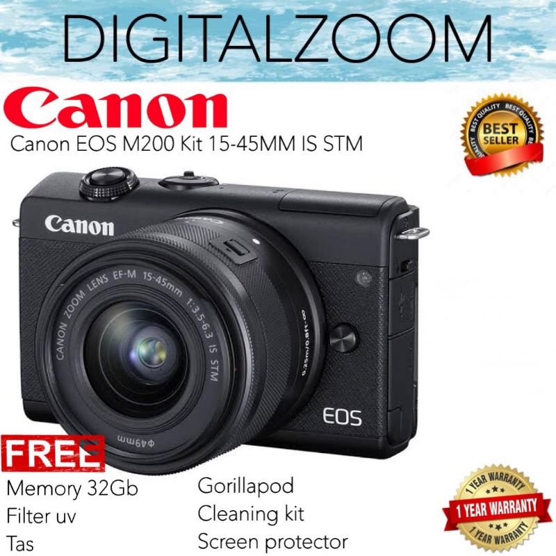 Jual CANON EOS M200 KIT 15-45MM IS STM - CANON M200 - PAKET LENGKAP ...