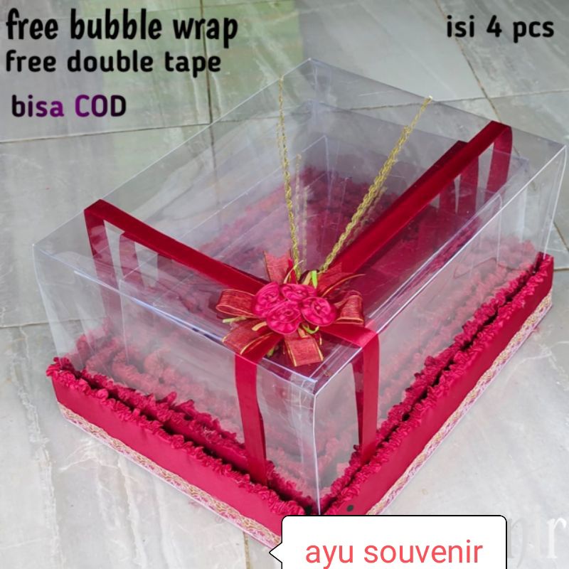 Jual kotak box hantaran seserahan baki lamaran perhikahan 1box isi 4 ...