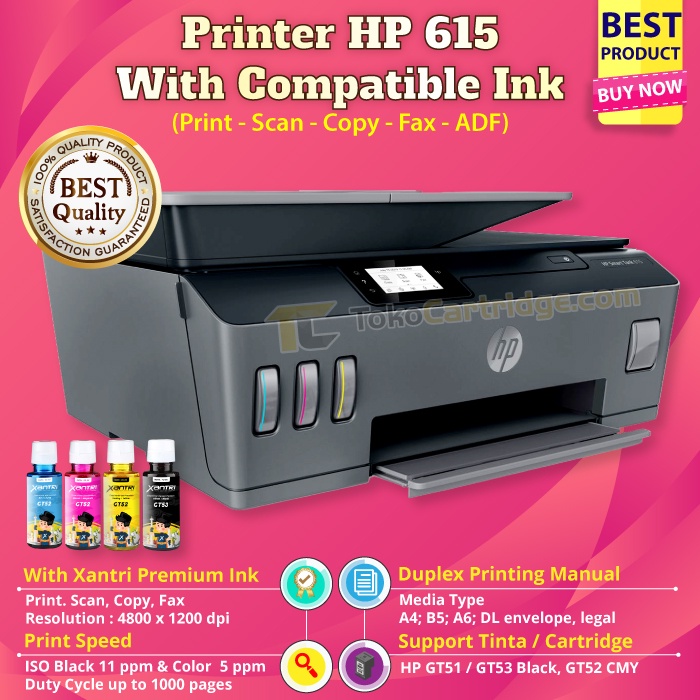 Jual HP Smart Tank 615 AiO Printer (Y0F71A) / Color / Print Scan Copy ...