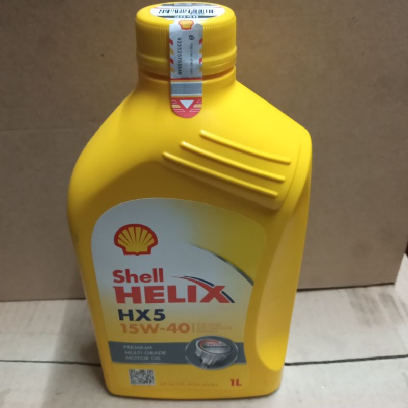 Jual oli mesin shell helix HX5 sae 15w-40 api SN 1liter asli | Shopee ...