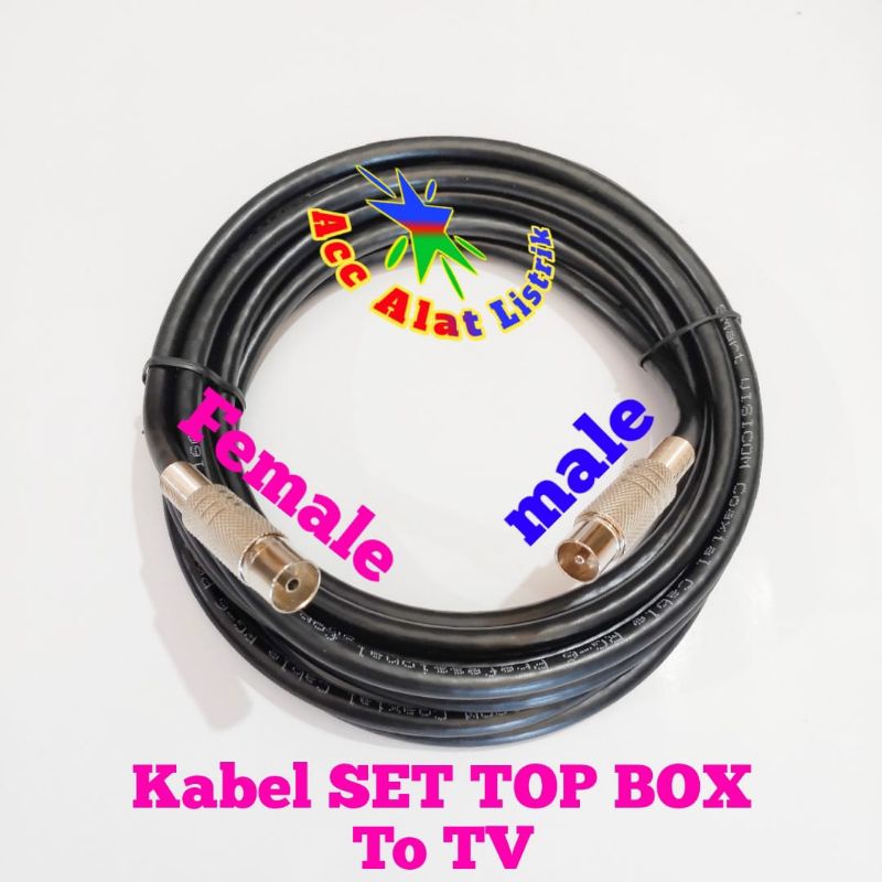 Jual Kabel Antena TV / Kabel Coaxial RG-6 SET TOP BOX To TV | Shopee Indonesia
