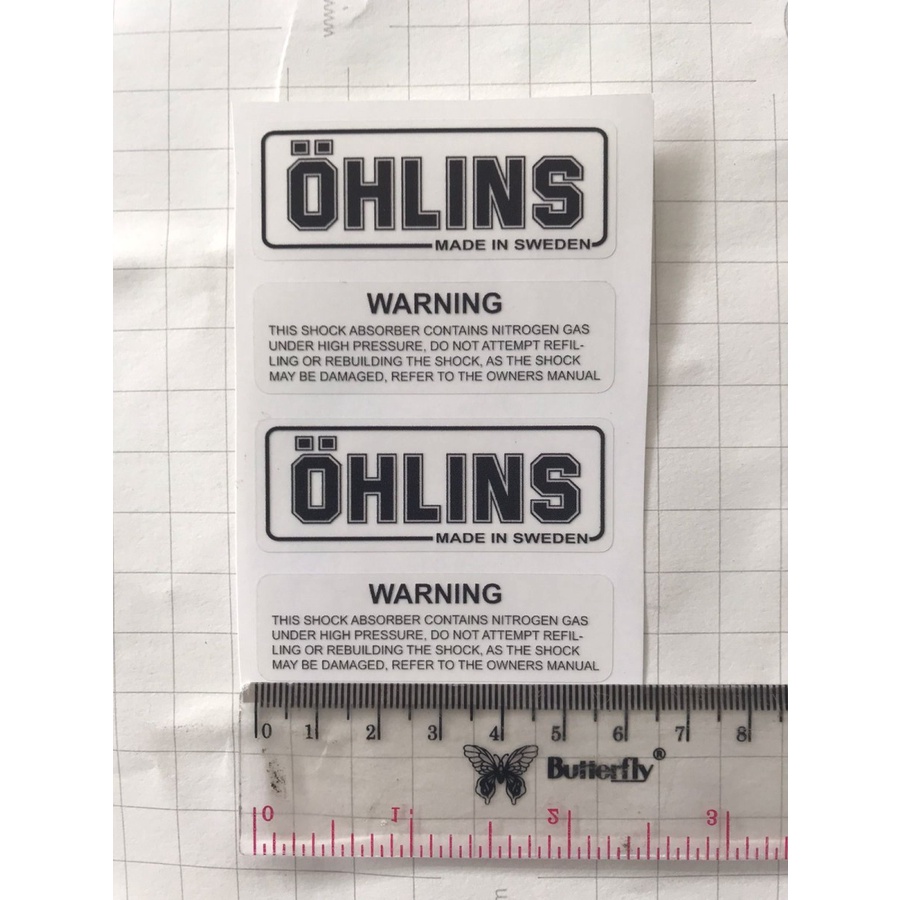Jual Sticker Tabung Shock Ohlins (Original Look alike) - Hitam Sticker ...