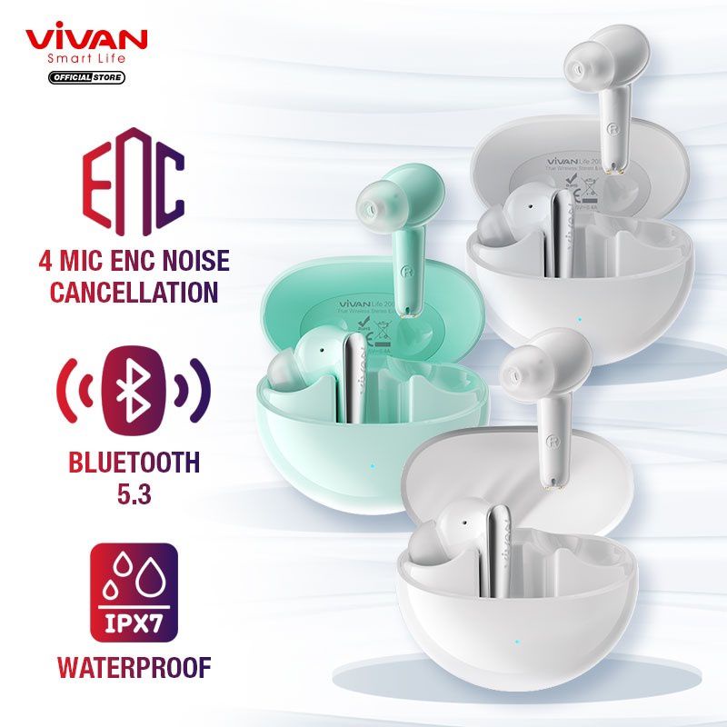 Jual Vivan TWS Life 200NC Headset Bluetooth 5.3 Original | Shopee Indonesia