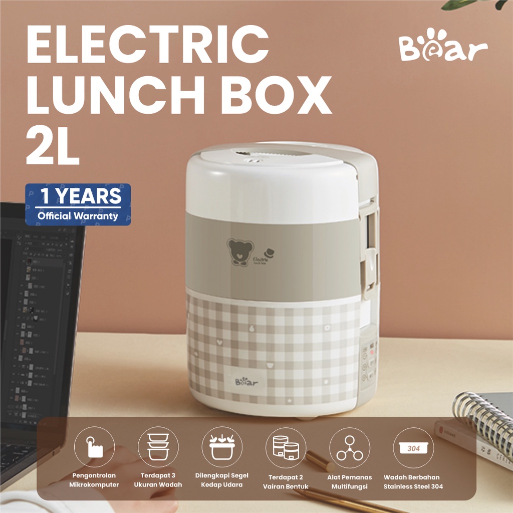 Jual ELEK185 BEAR ELEKTRIC LUNCH BOX KOTAK BEKAL PEMANAS MAKANAN 2 LTR ...
