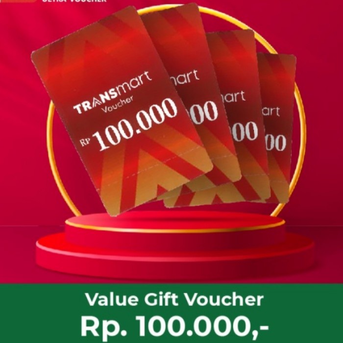 Jual Transmart Carrefour Voucher Pecahan 100.000 100 Ribu Voucer Gift # ...