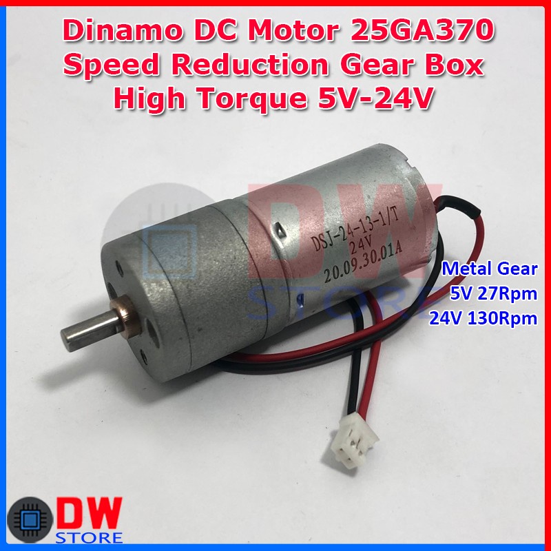 Jual Dinamo DC Motor 25GA370 Speed Reduction Gearbox Gear 24V 12V 6V | Shopee Indonesia