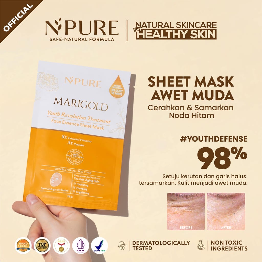Jual NPURE - Marigold Youth Revolution Sheet Mask | Shopee Indonesia