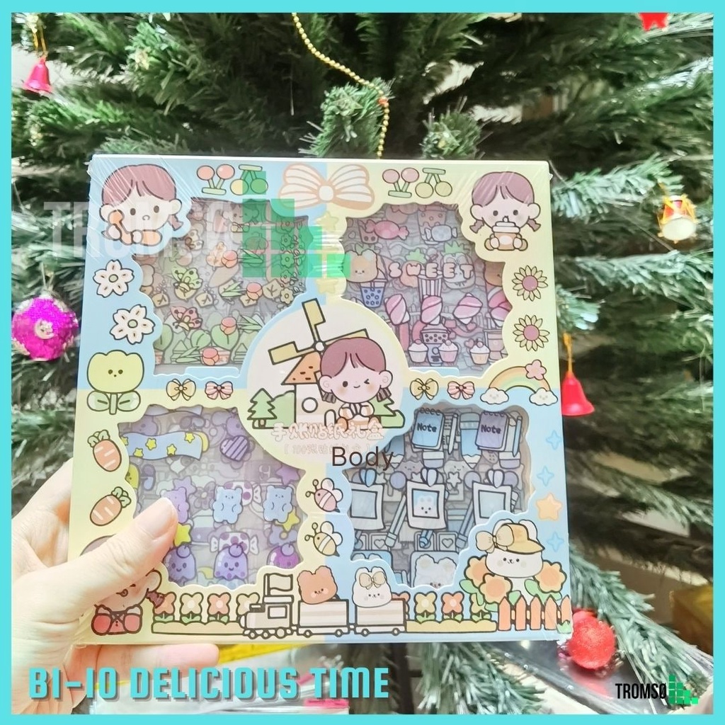 Jual Tromso Gift Box School Girl Cartoon Pet Sticker 100/Box / Stiker ...