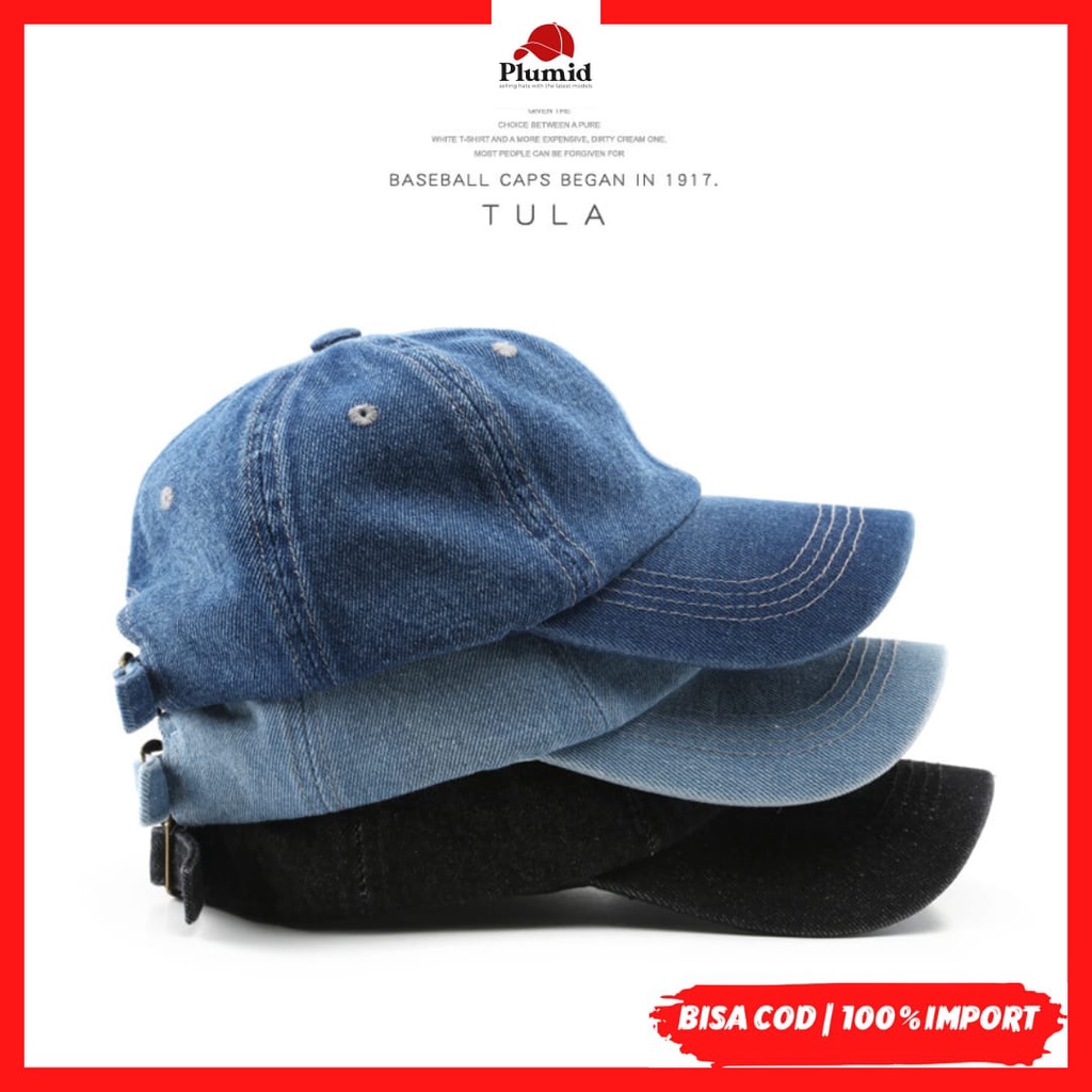 Jual PLUMID - topi jeans topi baseball topi topi bisbol jeans polos ...
