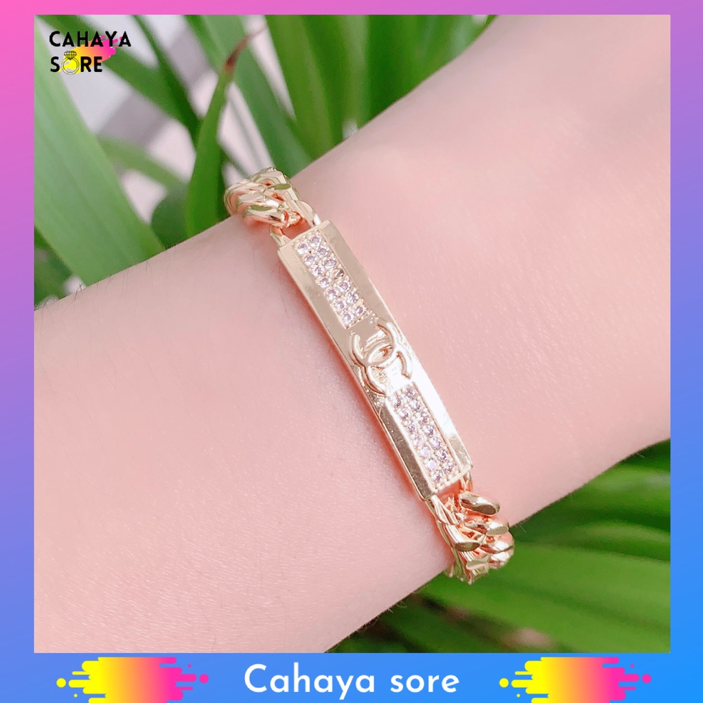 Jual Gelang Xuping Gold Gelang Tangan Dewasa Model Rantai Permata Belah ...