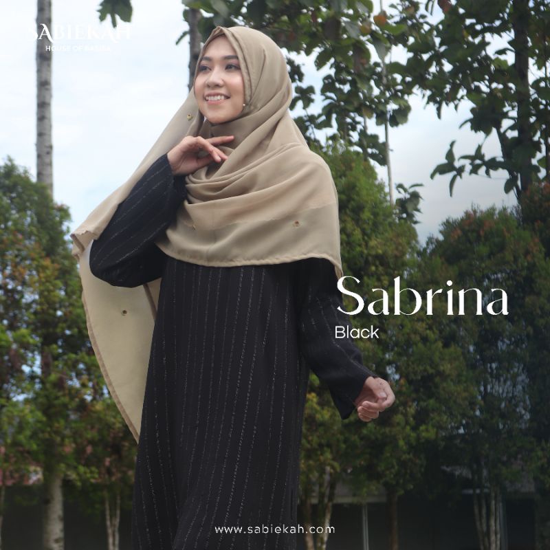 Jual SABRINA Baju Kuruang Basiba Hitam Garis Setelan Muslimah Syar'i ...