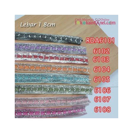 Jual Renda Benang Perak Bludru Lebar 18mm RDA61 (Per Meter) | Shopee ...
