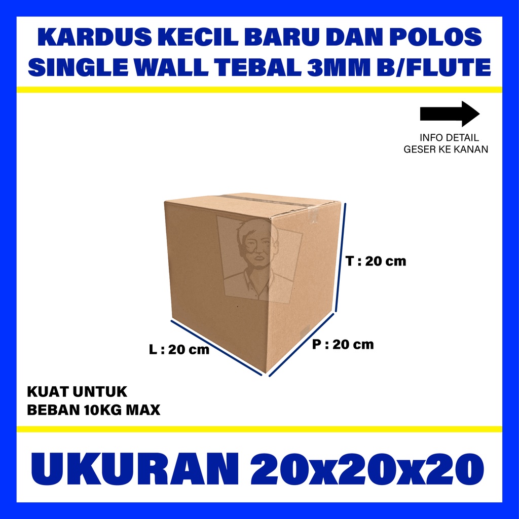 Jual Kardus Box Karton Packing Polos Ukuran 20x20x20 murah | Shopee ...