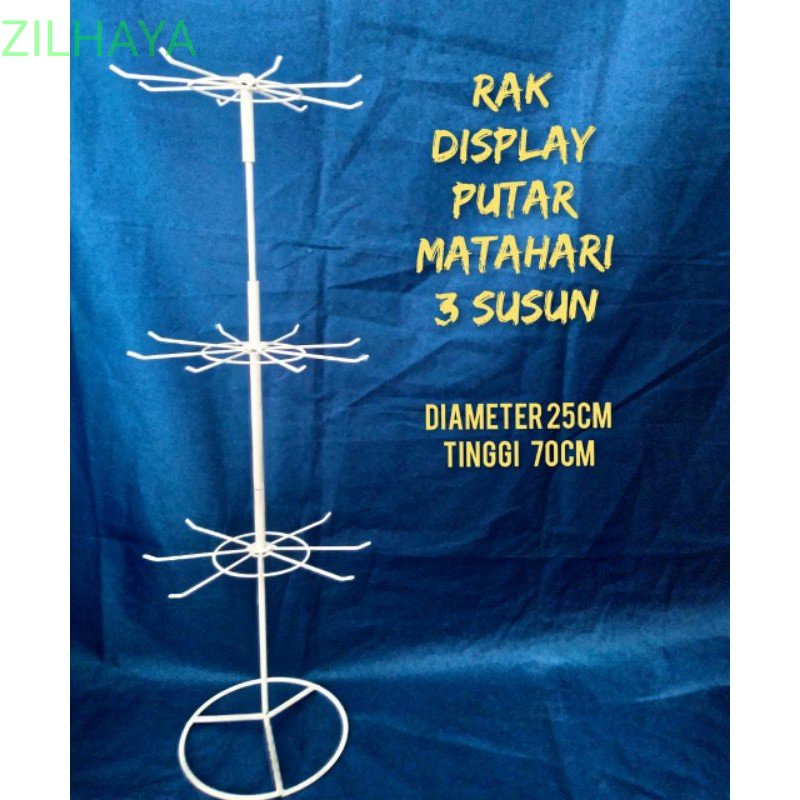 Jual Zc Rak Display putar Matahari 3 susun gantungan aksesoris display ...