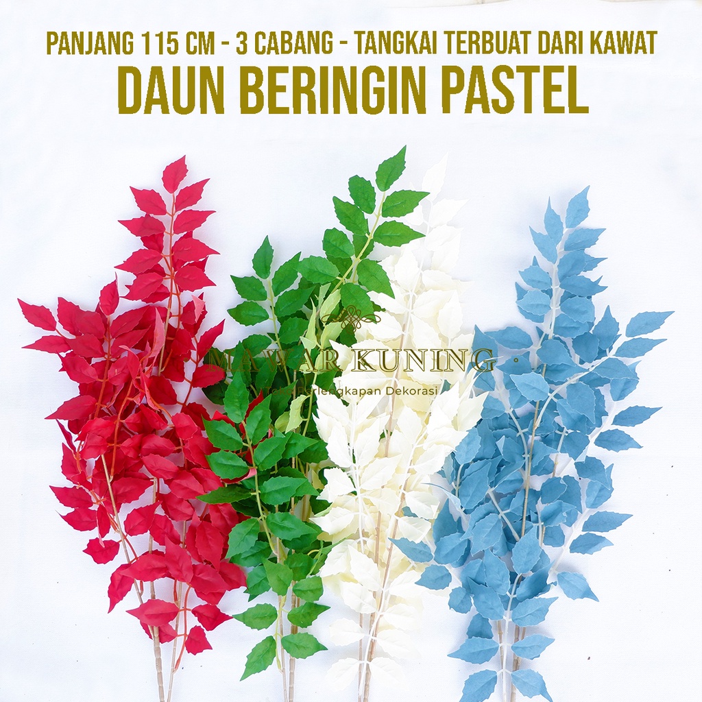 Jual [ 3 Cabang ] Artifisial Daun Beringin Pastel / Artifisial Daun ...