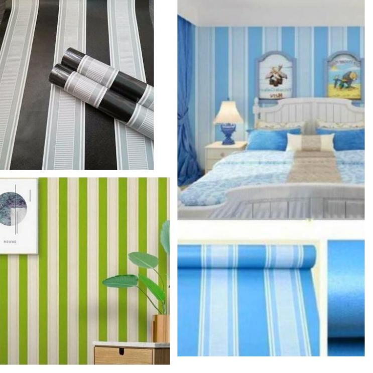 Jual Wallpaper stiker dinding motif salur biru / dekorasi dinding, Stiker Salur Ser Dinding ...