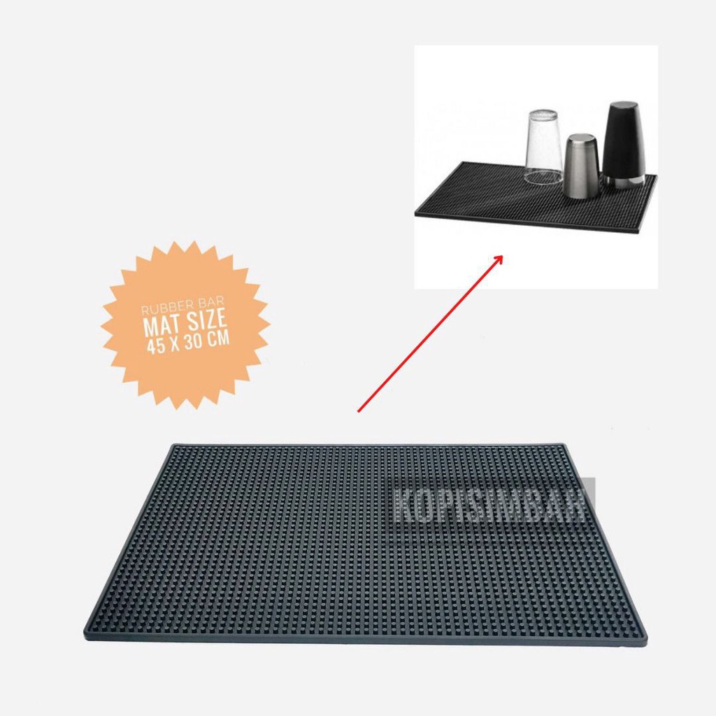 Jual Rubber Bar Mat Alas Cafe Dapur Ukuran 45x30cm Tatakan Gelas Kopi ...