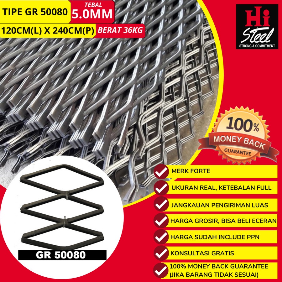 Jual Expanded Metal Besi Tipe GM 50080 - 120cm x 240cm | Shopee Indonesia