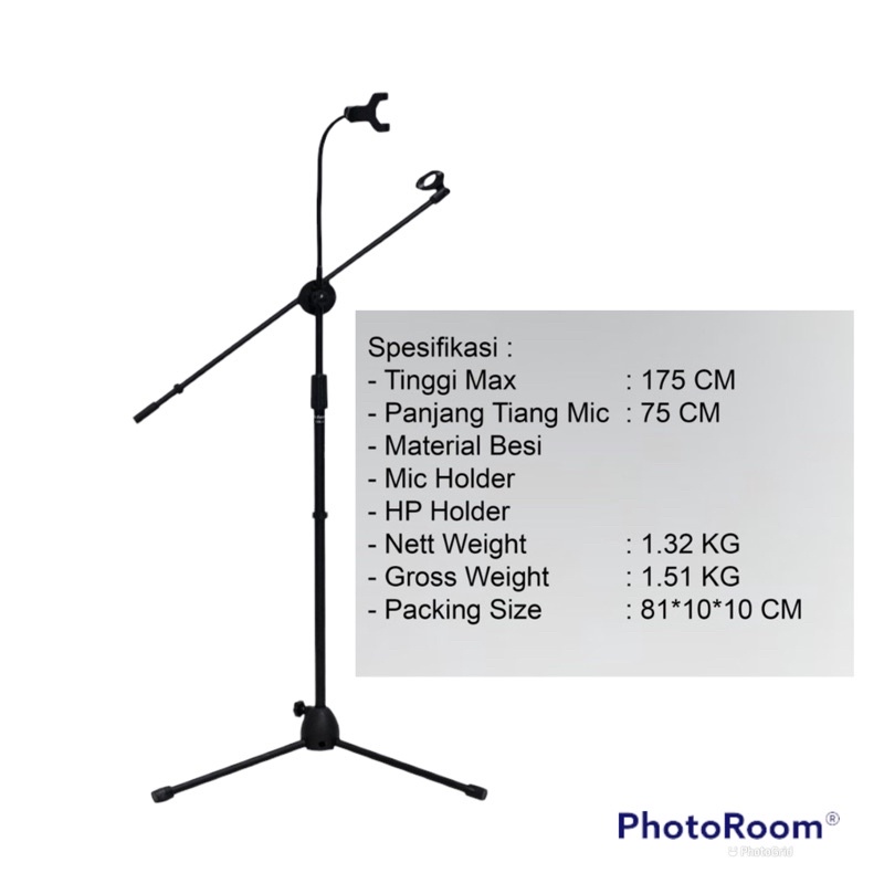 Jual Stand / Tiang Mic Tinggi Berdiri + Holder Hp | Shopee Indonesia