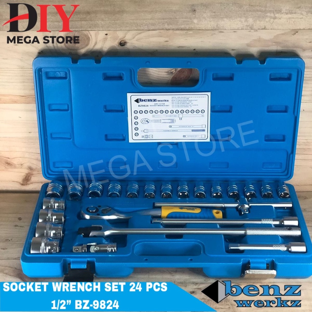 Jual Kunci shock set 24 pcs 1/2" sok sock set socket wrench 1/2 inch BZ ...