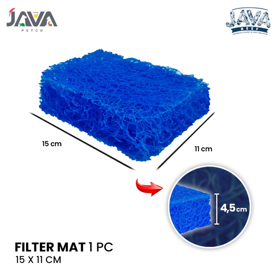 Jual JAVA Filter Hi-Density Media Filter/Biru/japmat Kolam Matt 15x11cm | Shopee Indonesia