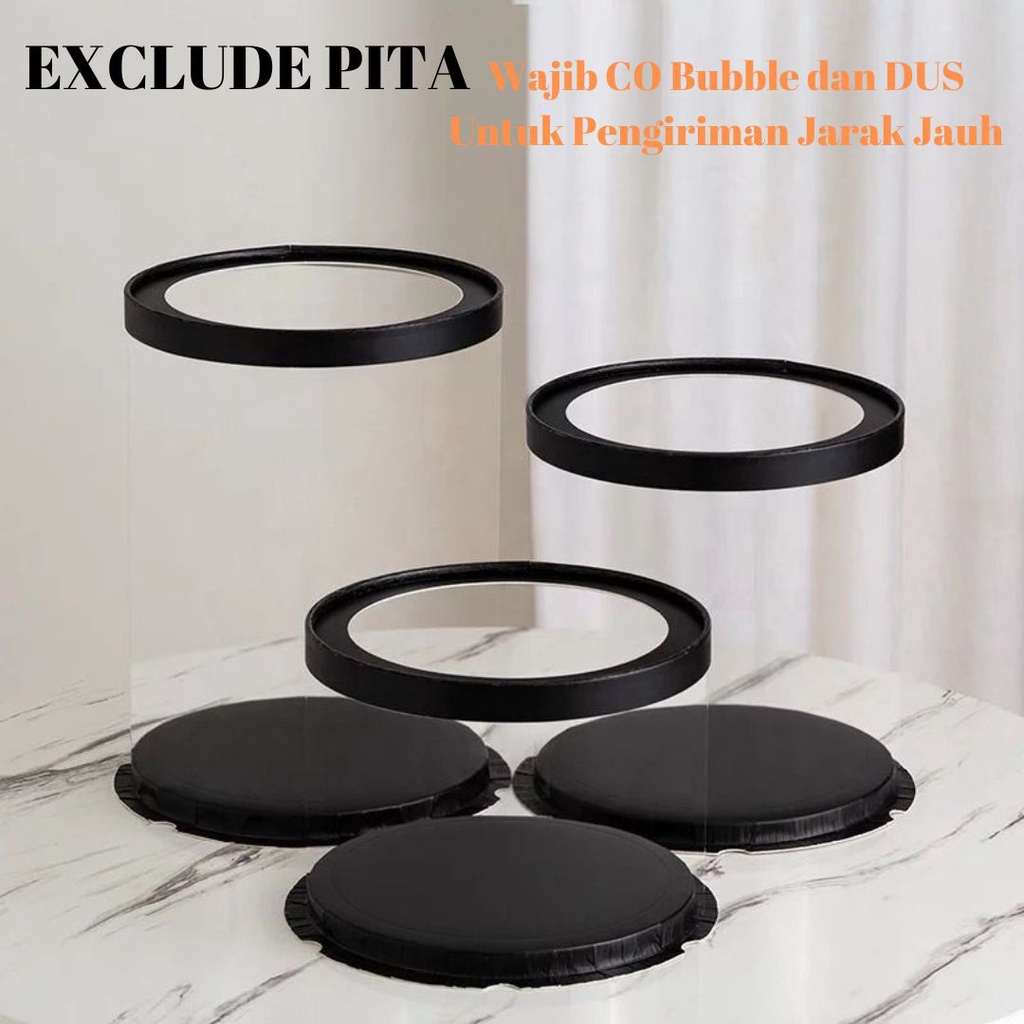 Jual Cake Box Bulat Atap Transparant Diameter 30cm Kotak Kue Mika ...