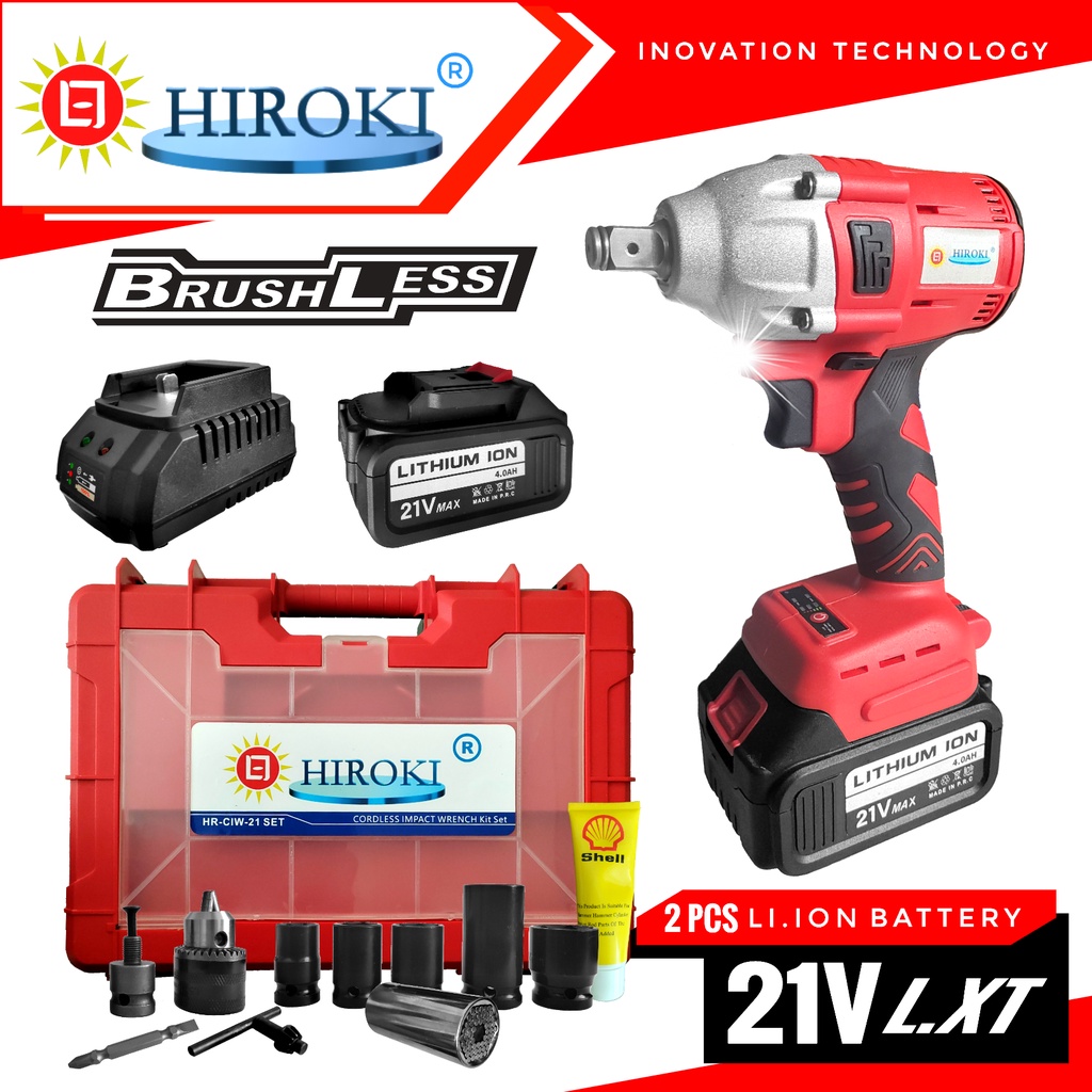 Jual Mesin Bor Cordless Impact Wrench Drill HIROKI BRUSHLESS LXT ...