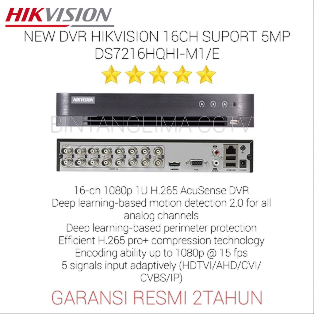 Jual DVR HIKVISION 16CH iDS-7216HQHI-M1/E TURBO ACUSENSE DVR SUPPORT ...