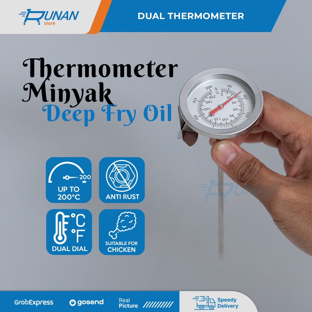 Jual Termometer Minyak Masak Dual Thermometer Deep Fry Oil Ayam Goreng ...