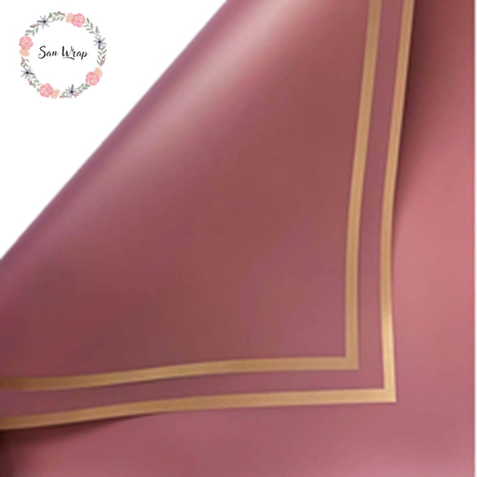 Jual (5 Lembar) Kertas Buket Bunga List Gold Flower Wrapping Paper ...