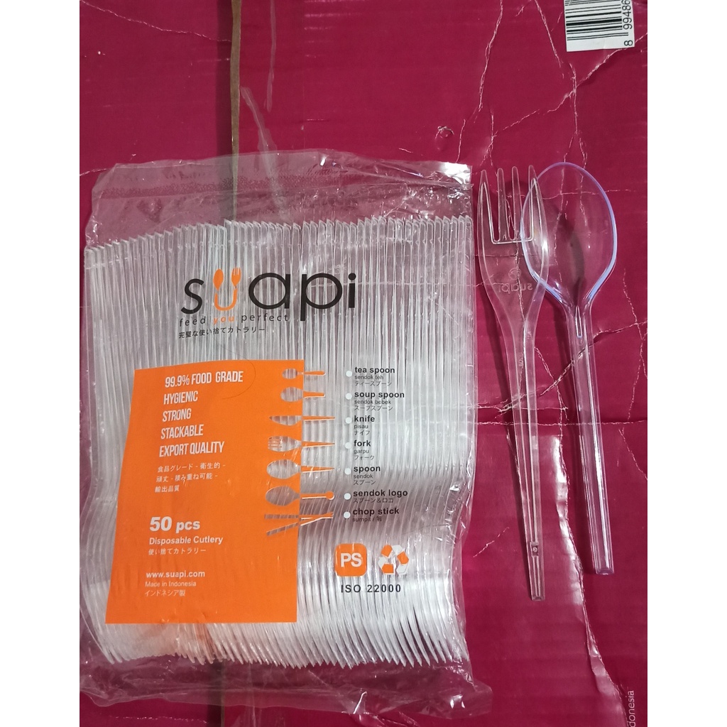 Jual Sendok garpu plastik bening merk suapi isi 50pcs | Shopee Indonesia