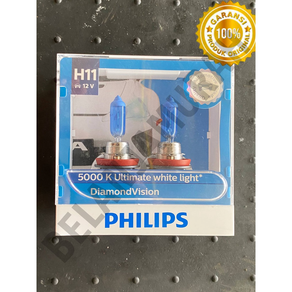 Jual Philips Diamond Vision H11 12V 55w 5000K Bohlam Lampu Mobil Putih ...