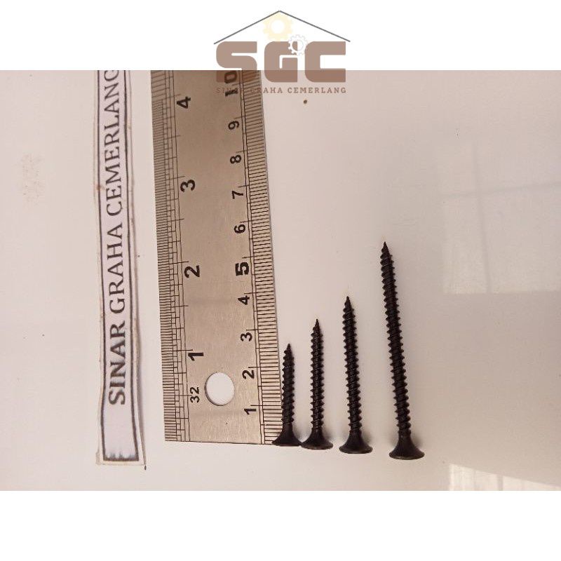 Jual (50 pcs) Skrup sekrup gypsum ukuran 2,5 cm 3 cm 4 cm 5 cm gipsum ...