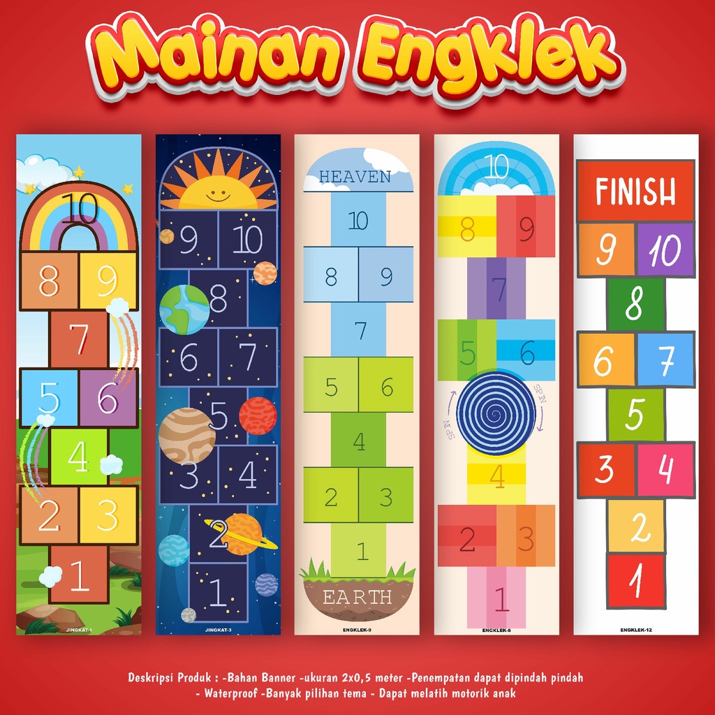 Jual Mainan Tradisional Engklek - tengge tengge - hopscotch - jingkat ...