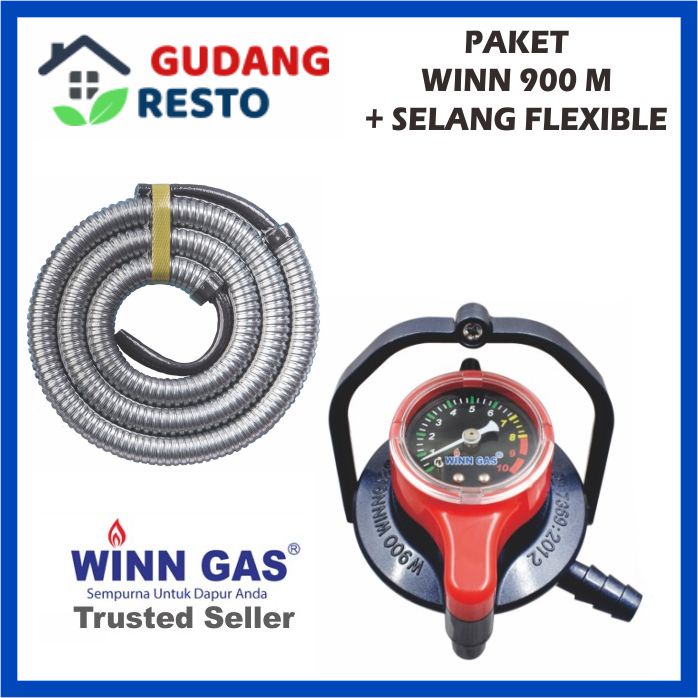 Jual PAKET WINN 900 M + SELANG FLEXIBLE REGULATOR / KEPALA LPG KOMPOR GAS ELPIJI TABUNG 3KG 12KG ...
