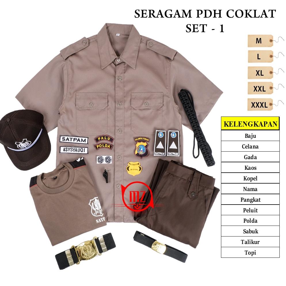 Jual PROMO baju seragam satpam terbaru PDH PDL KREM lengkap terbaru 2022 SETELAN PDL LENGKAP ...