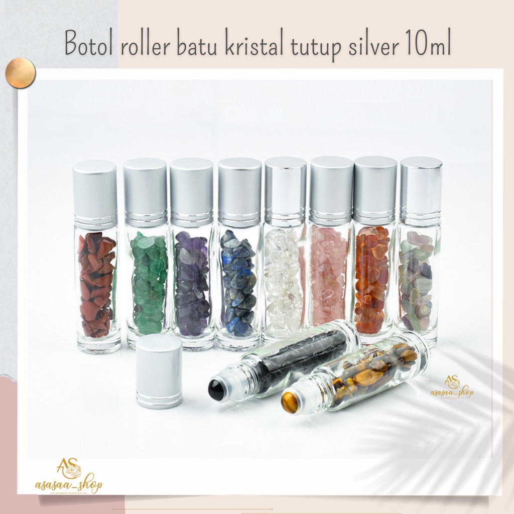 Jual Botol GEMSTONE Kaca Roll On 10ml Bottle Batu Crystal / botol ...