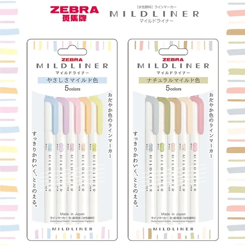 Jual Zebra Mildliner Gentle Natural Mild Colors Double Sided Highlighter | Shopee Indonesia