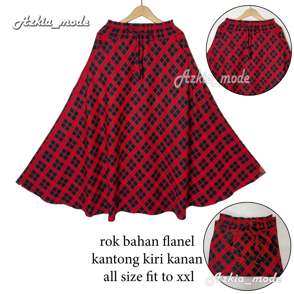 Jual Rok flanel - Rok kotak-kotak - Rok Burberry - rok panjang - rok ...