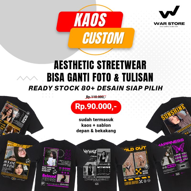 Jual Kaos Custom Satuan Streetwear, Kaos Ayang, Kaos sablon satuan ...