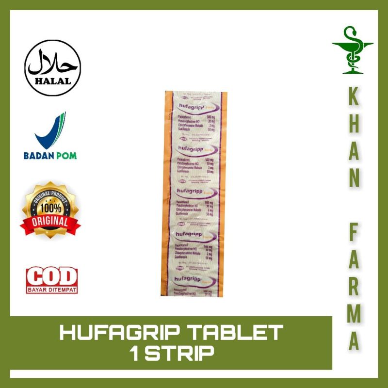 Jual HUFAGRIPP FORTE TABLET OBAT BATUK PILEK DEWASA ANAK 1 STRIP ISI 10 ...